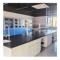 China Customized Length Lab Island Bench Work Table 75x90cm With 2 Lockers 2 Doors for sale