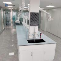 China Floor Standing Island Lab Bench , Smooth Laboratory Wall Bench Furniture for sale