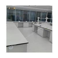 China Heavy Duty Laboratory Island Bench With 2 Doors 2 Shelves 2 Cabinets 4 Drawers Steel Wood Design for sale