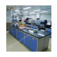 China Steel Lab Island Bench With 4 Drawers 2 Lockers 2 Cabinets In White / Blue / Grey for sale