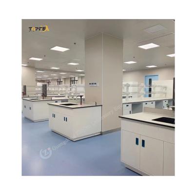 China Lab Island Bench Stainless Steel 4 Wheels 200-250Kg Load 2 Shelves 4 Handles 2 Lockers 4 Drawers for sale