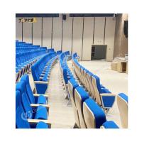 China Black Foldable Auditorium Chair With Armrests And Padded Fabric Seat for sale