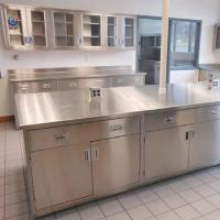 China Corrosion Resistant Silver Modern Laboratory Bench Firm Stainless Steel Worktable for sale