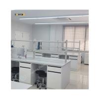 China Blue Finish Lab Island Work Tables Steel Wood 1500*850mm for sale