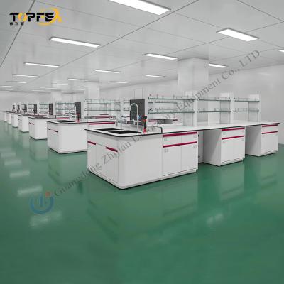 China Functional Lab Space With  Lab Island Bench Customizable Handles for sale