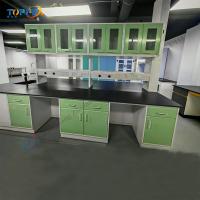 China Customized Number of Drawers and Handles Steel Lab Island Bench for Educational Labs for sale