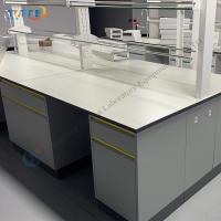China Customized Number of Drawers and Handles Steel Lab Island Bench for Educational Labs for sale