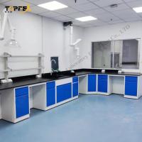 China Steel-wooden Lab Wall Bench Modern Design For Customizable Laboratories for sale