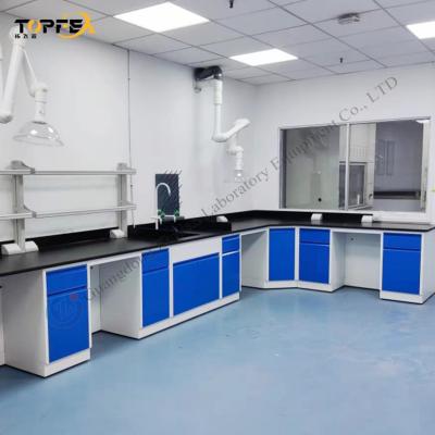 China Steel-wooden Lab Wall Bench Modern Design For Customizable Laboratories for sale