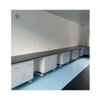 China Modern Design Laboratory Workstations with Cupboard in White Customizable for sale