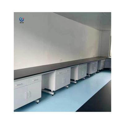 China Modern Design Laboratory Workstations with Cupboard in White Customizable for sale