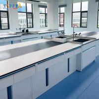 China Customized Number of Handles and Load Capacity of 200-250 Kg in Steel-wood Lab Island Bench for Heavy Duty Laboratory Work for sale