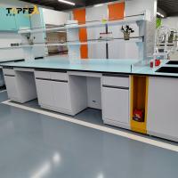 China Customized Lab Island Bench Length * 1500*850mm with PP Material and Number of Doors Customized for sale