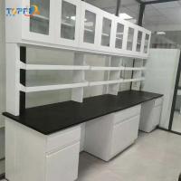 China Green Wall-Mounted Laboratory Bench High Durability and Eco-Friendly Materials for sale
