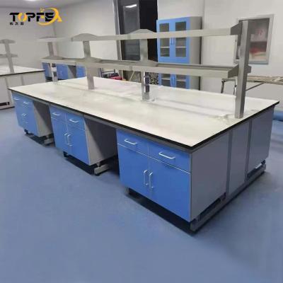 China Customized Lab Island Bench with Load Capacity of 200-250 Kg and Customized Number of Cabinets and Shelves for sale