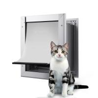 China Durable Silver Aluminum PET Door Large Medium / Small Cat Flap Door for sale