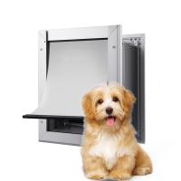 China Durable Silver Aluminum PET Door Large Medium / Small Cat Flap Door for sale