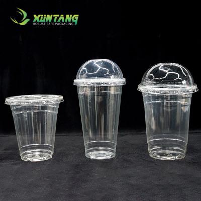 China Milkshakes Compostable PLA Cups , 12oz 117mm Biodegradable Smoothie Cups With Lids for sale