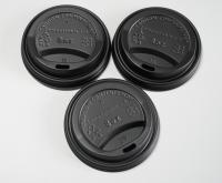 China 73mm Hot Cup Black Disposable PLA Lids Restaurants for sale