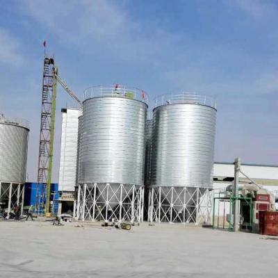 China 300ton steel silos spiral vertical silo field corn seed steel silo grain steel for sale