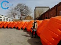 China Yellow Plastic Pipe Floaters with Impact Resistance and 35kg/Cub Inside PU Density for sale