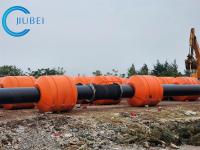 China Yellow Impact Resistant PE Pipe Floater with High Buoyancy and PU Density of 35kg/Cub for sale