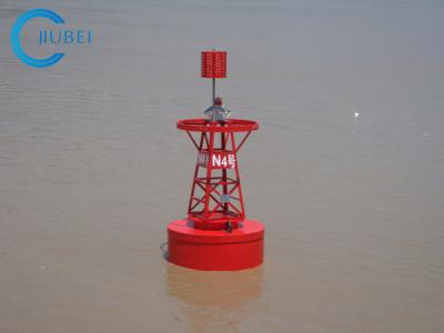 China Marine Navigation Plastic Buoy with Solar Power Lantern and Radar Reflector Dia 2.1m for sale