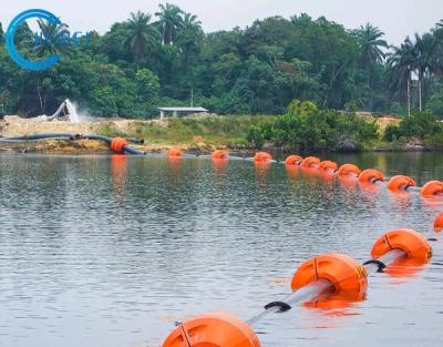 China ID800mm OD1850mm Length 2100mm MDPE Rubber Steel Dredge Pipe Floaters Connection Bolts for sale