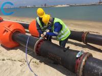 China ID800mm OD1850mm Length 2100mm MDPE Rubber Steel Dredge Pipe Floaters Connection Bolts for sale