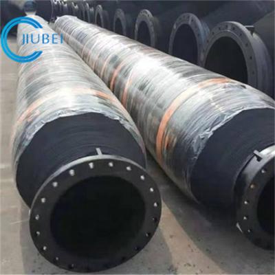 China DN150 Flexible Water Suction and Discharge Rubber Hose with Flange 24inch Diameter for sale