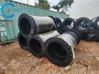 China DN150 Flexible Water Suction and Discharge Rubber Hose with Flange 24inch Diameter for sale