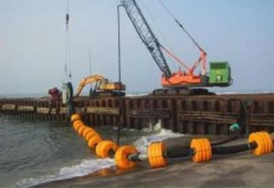 China 8mm Outer Shell Yellow High Density Marine Dredge Pipeline Floats for Sand Discharge for sale