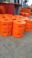 China 1200mm Length Yellow Rotational Moulded Plastic Pipe Float for Sea/River/Lake Sand/Mud Dredging for sale