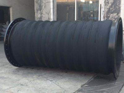 China DN150 24inch Large Diameter High Pressure Flange Type Dredging Discharge Rubber Hose for sale