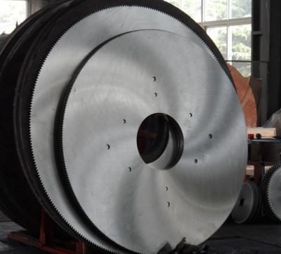China Sharp 2200mm Hot Saw Blade EFFEMAX 45Mn2V for Cutting Hot Rolled Steel Bar for sale