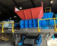 China 110kW Two Shaft Industrial Shredder for Plastic Metal and Waste Tires 600mm Blade for sale