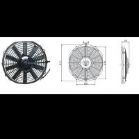 China Universal 12 Inch Straight Blade Cooling Fan for Mazda Vehicles' Radiator in Black Plastic for sale