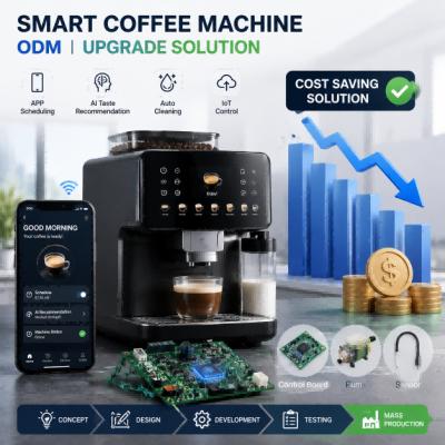 China Smart Coffee Machine ODM Upgrade APP Scheduling AI Taste Recommendation Auto Cleaning IoT Control Board Pump Sensor for sale