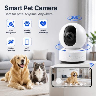 China Smart Pet Camera ODM AI Pet Recognition Activity Tracking Health Monitoring Motion Detection APP Control for sale