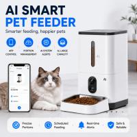 China AI Smart Pet Feeder Automatic Food Dispenser ODM solutions App Control Portion Management 4L Capacity for Cats Dogs for sale