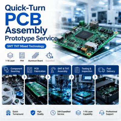 China Quick-Turn PCB Assembly Prototype Service SMT THT Mixed Technology 1-16 Layer FR4 Aluminum Board 24H Expedited for sale