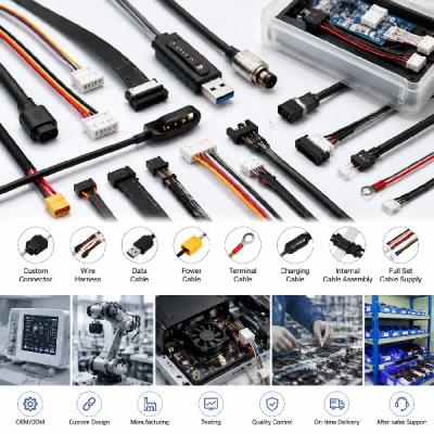 China Custom Cable Assembly Solution Electronics OEM ODM Wire Harness Data Power Charging Terminal Internal Cable Set Supply for sale