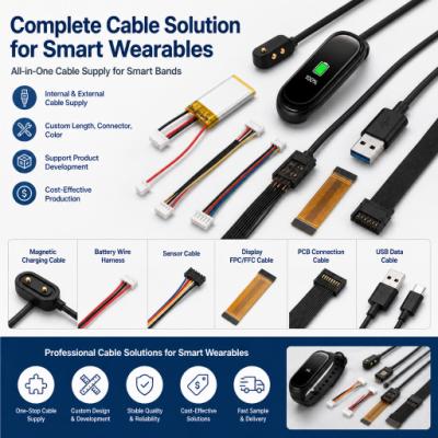 China Smart Wearables Complete Cable Solution Magnetic Charging Battery Sensor Display FPC PCB Cable Assembly for Smart Bands for sale