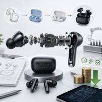 China AI TWS Earphone ODM Solution Multi-Microphone Array Local NPU Adaptive ANC and Low-Latency Audio Module for sale