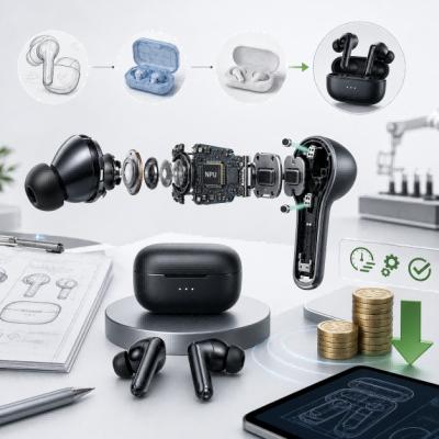 China AI TWS Earphone ODM Solution Multi-Microphone Array Local NPU Adaptive ANC and Low-Latency Audio Module for sale