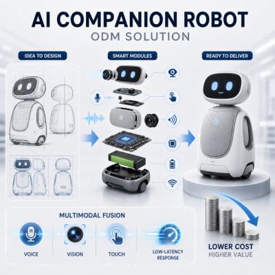 China AI Companion Robot ODM Solution Multimodal Voice Vision Touch Fusion and Low-Latency Response Optimization for sale