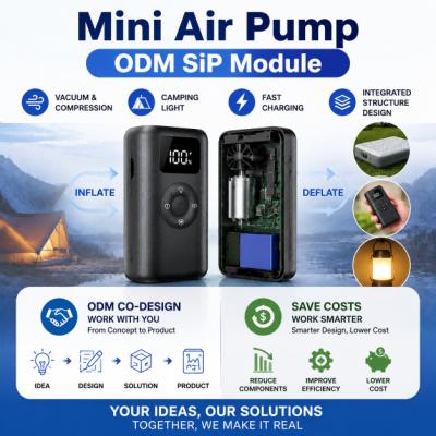 China Mini Air Pump ODM SiP Module Vacuum Compression Camping Light Fast Charging and Integrated Structure Design for sale