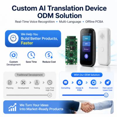 China Custom AI Translation Device ODM Solution Real-Time Voice Recognition Multi-Language Offline PCBA for sale