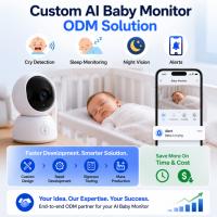 China Custom AI Baby Monitor ODM Solution Cry Detection Sleep Monitoring Night Vision Alerts for sale