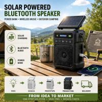 China Solar Powered Bluetooth Speaker Power Bank Combo Portable Wireless Music Charging Outdoor Camping for sale